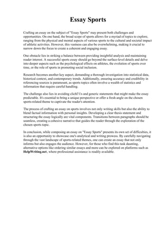 Essay Sports.pdf | Sports