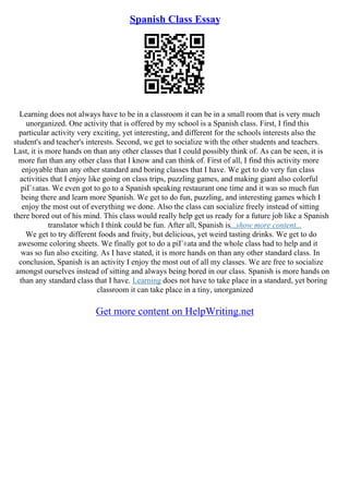 Essays Spanish | PDF | Secondary Education | Education