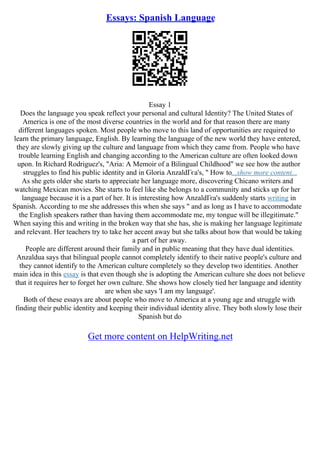 Essays Spanish | PDF