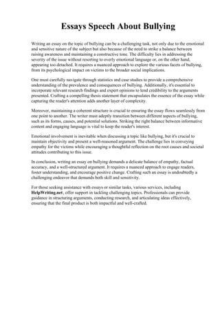 Essays Speech About Bullying.pdf