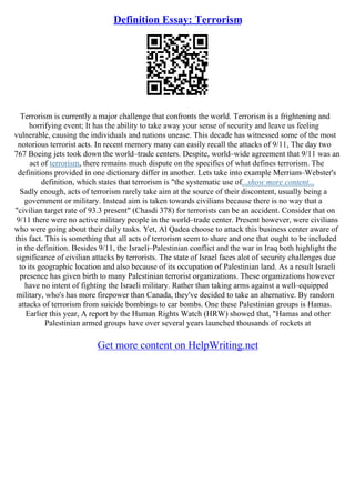 Essays Terrorism | PDF