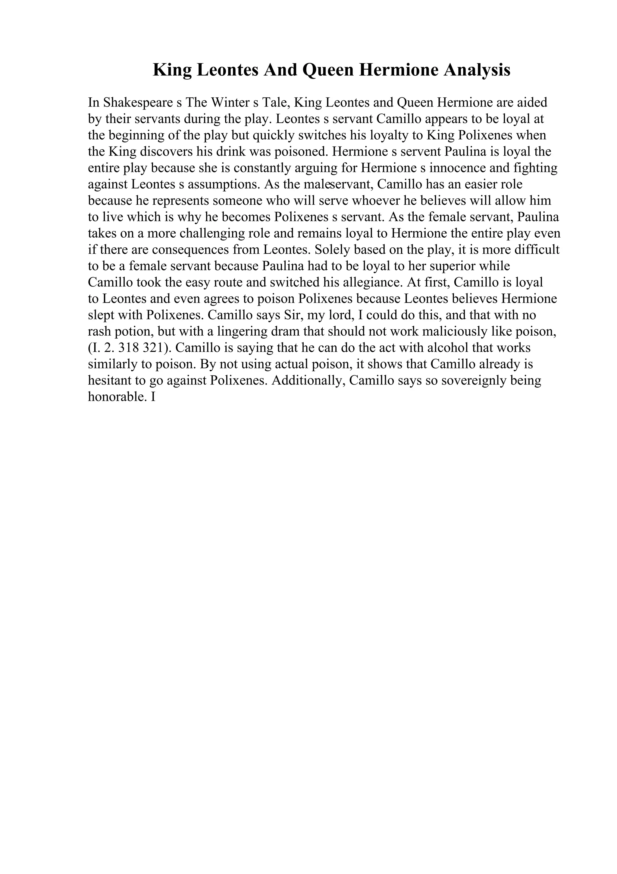 Essay Story Example | PDF