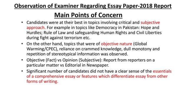 Structure of the essay by a CSS Aspirant | PPT
