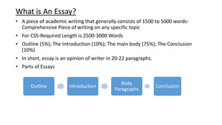 Structure of the essay by a CSS Aspirant | PPTX