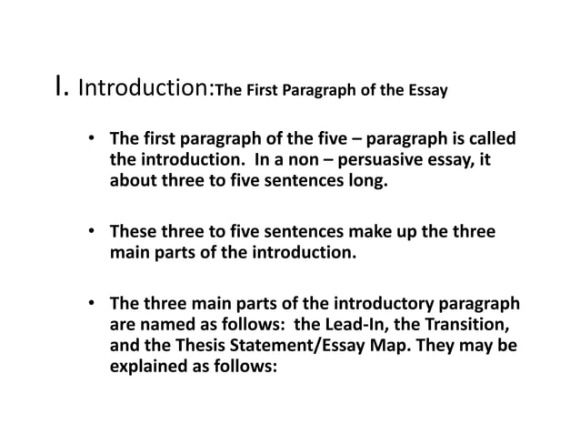Essay Structure, the three main parts, introduction | PPT