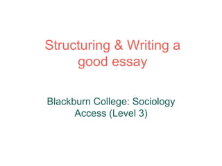 How to structure & Write an Essay | PPT