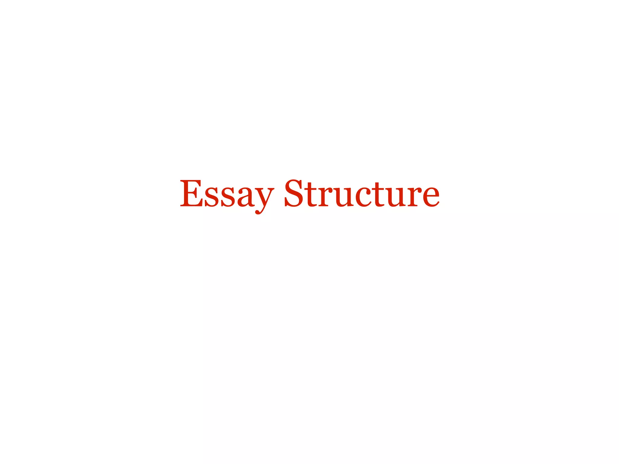 Essay structure | KEY