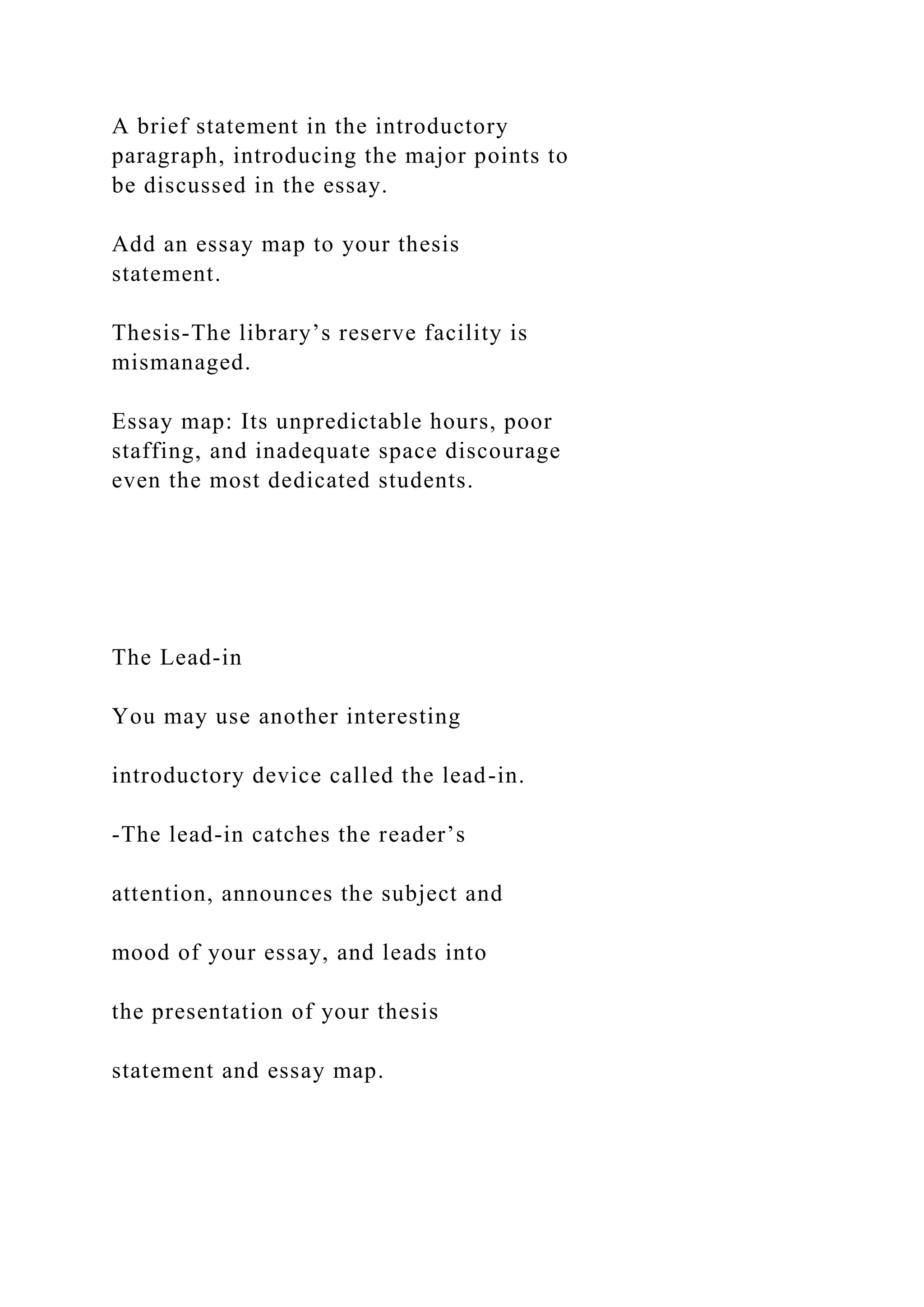 ESSAY STRUCTURE Three Main Parts of an Essay Intro.docx