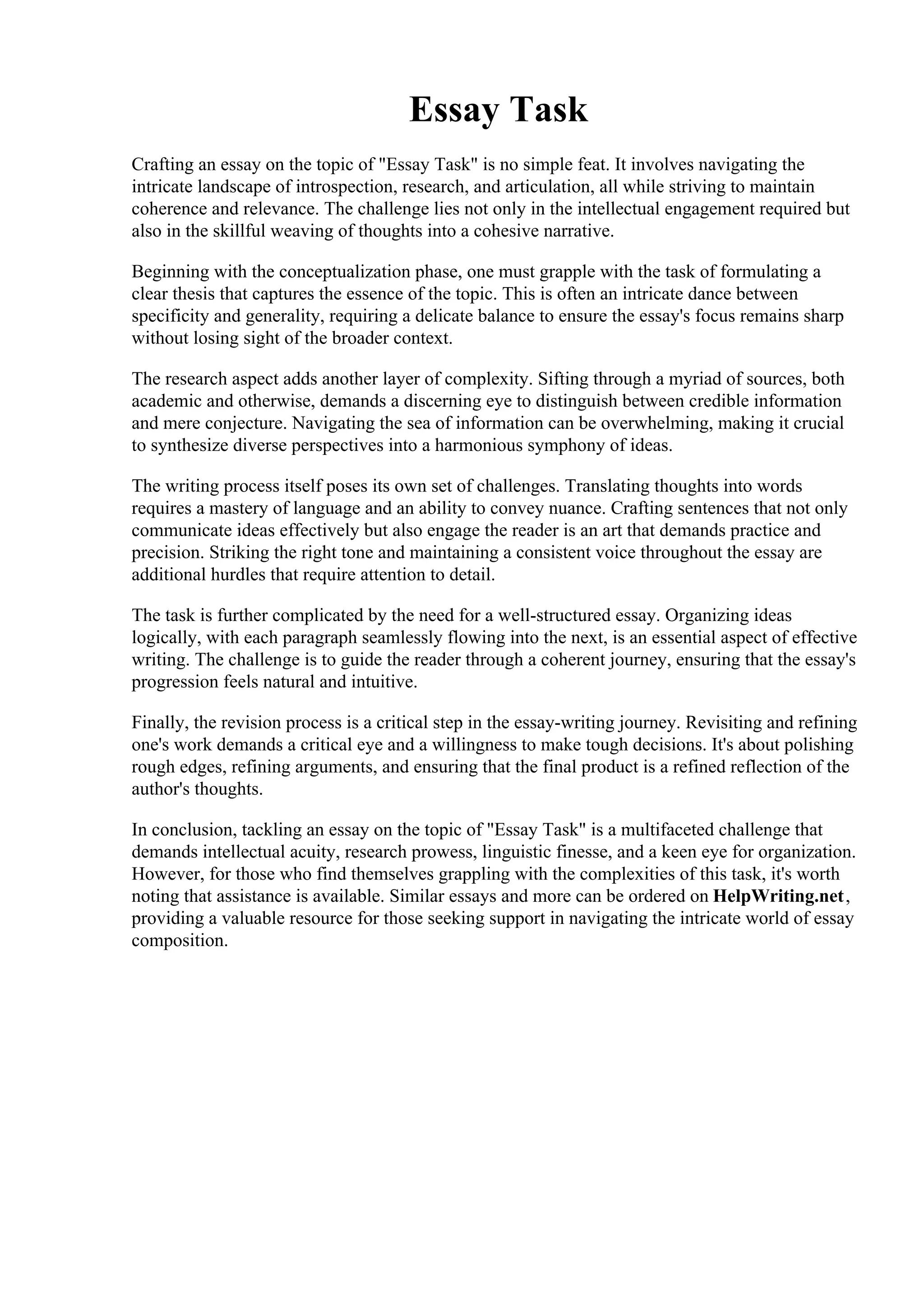 Essay Task. How To Write A Cause And Effect Essay | PDF