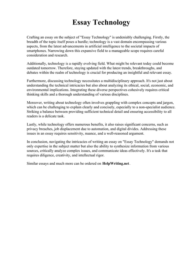 Essay Technology.pdf | Science