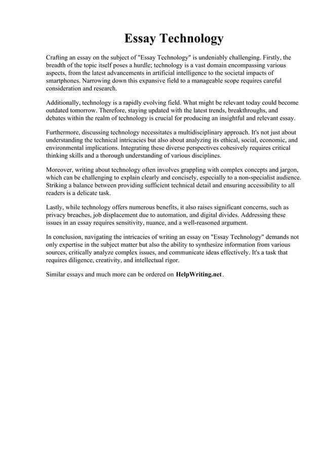 Essay Technology | PDF
