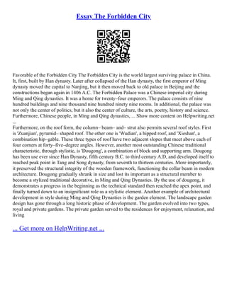 Essay The Forbidden City | PDF