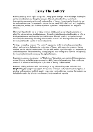 Essay The Lottery.pdf