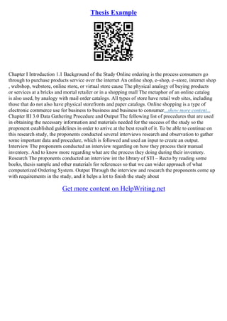 Essay Thesis Example | PDF