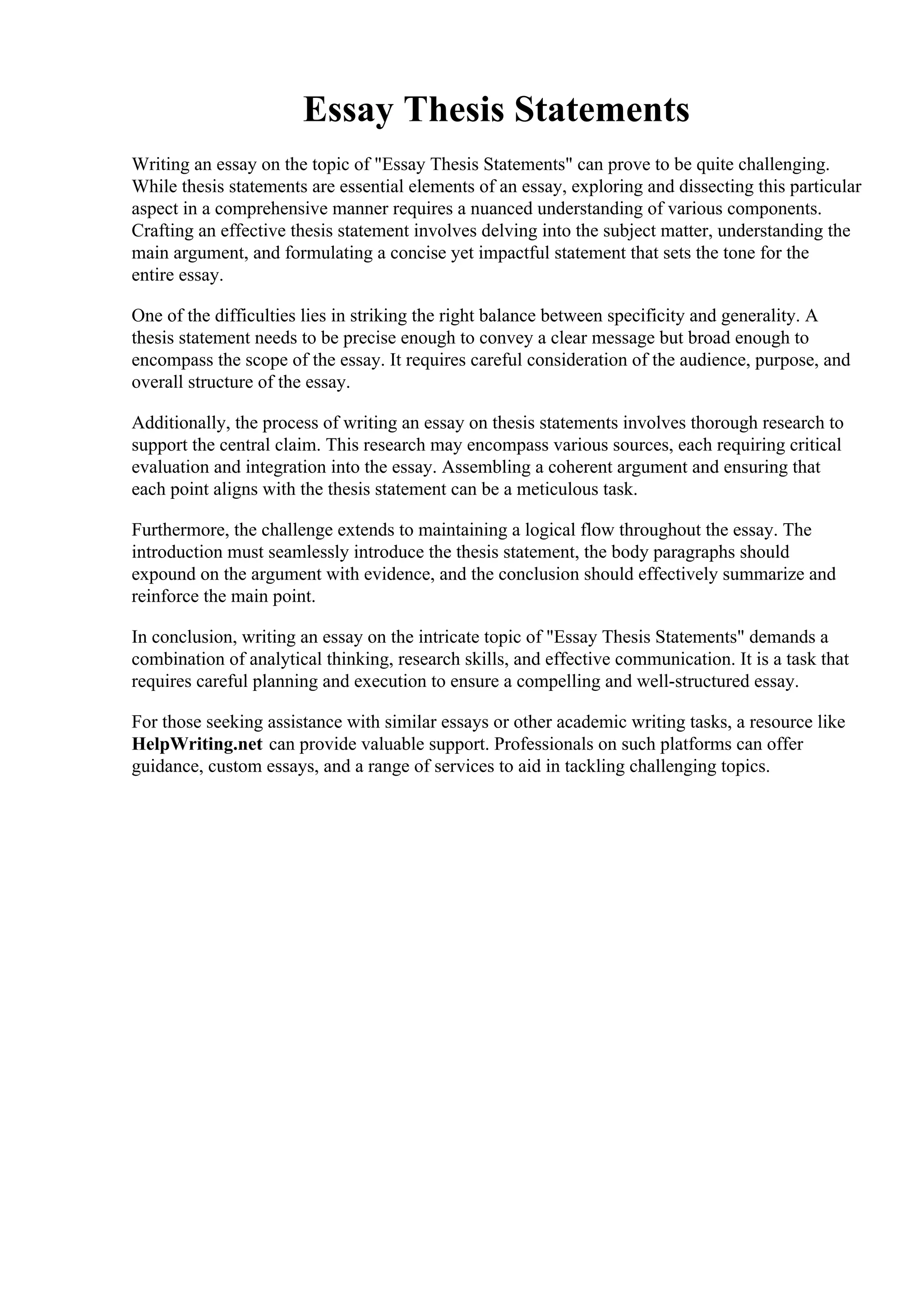 Essay Thesis Statements. How to write an amazing thesis statement. 7 ...