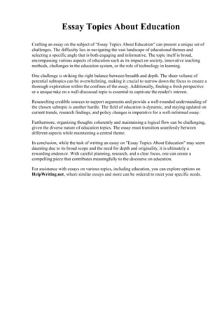Essay Topics About Education.pdf