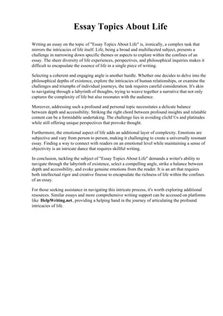Essay Topics About Life.pdf