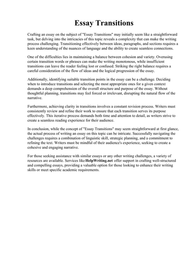 Essay Transitions. 009 Transition Words Essay Example Sentences ...