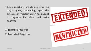 Essay type questions, By Pooja Godiyal | PPT