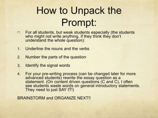 Essay types unpacking with Sarah Ewell | PPTX