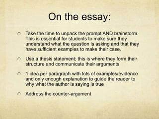 Essay types unpacking with Sarah Ewell | PPTX