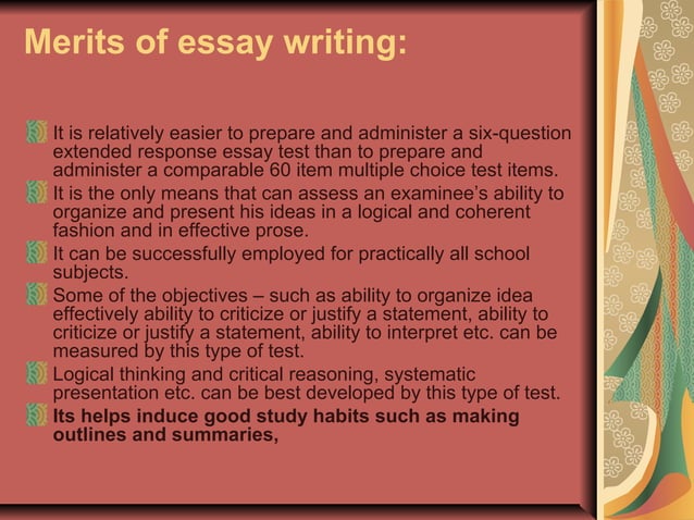 Essay type tests | PPT | Standardized Testing | Educational Assessment