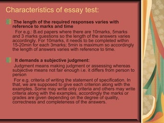 Essay type tests | PPT