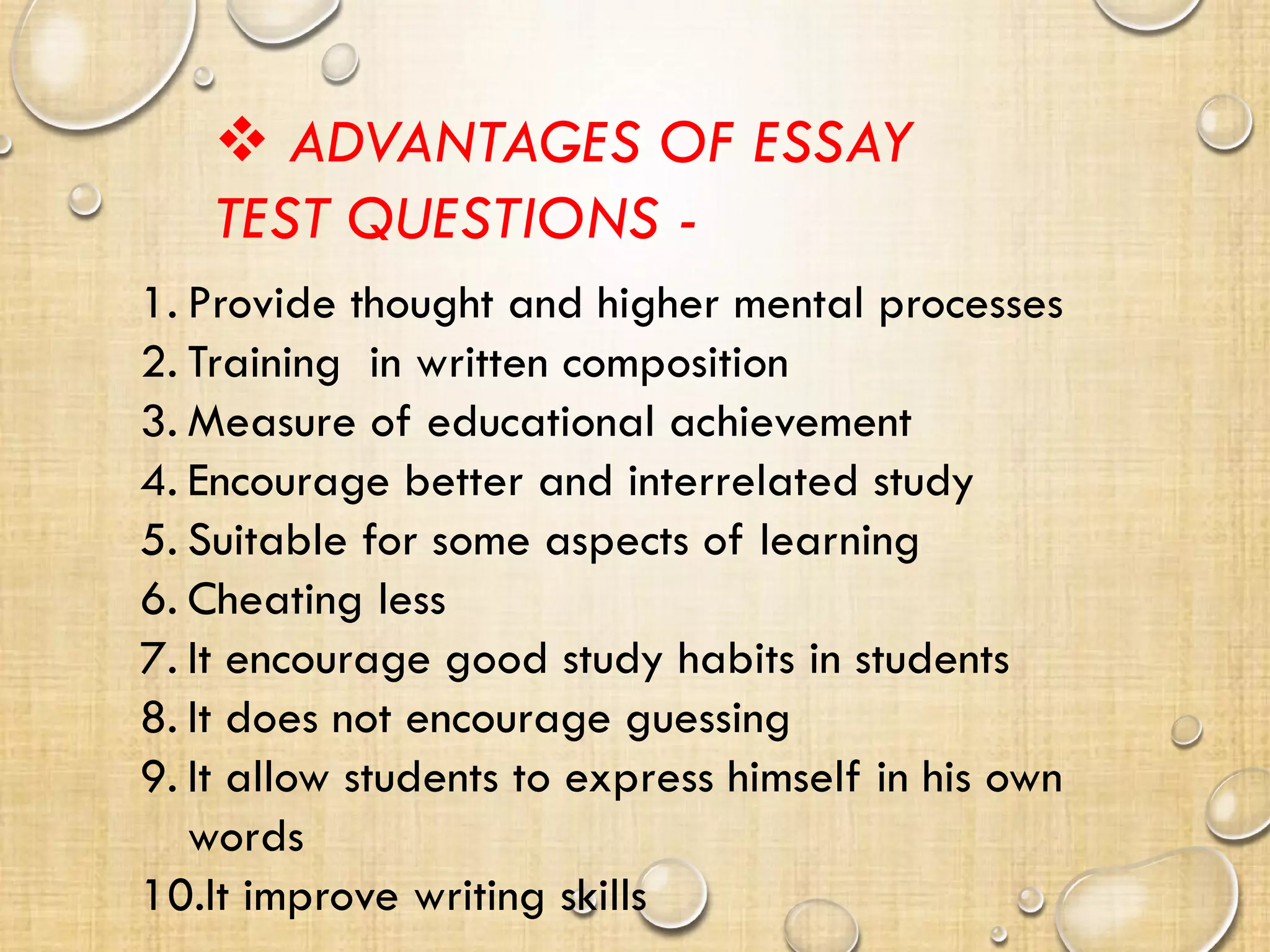 Essay type tests final one converted | PDF