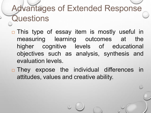 Essay type tests final one converted | PPT