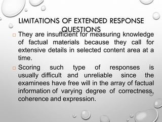 Essay type tests final one converted | PPT