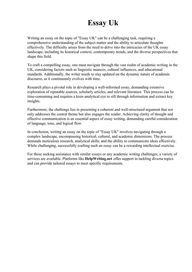 Essay Uk. Western Wyoming Community College | PDF