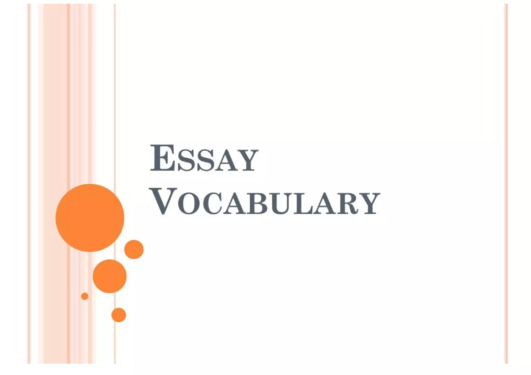 Essay Vocabulary | PDF