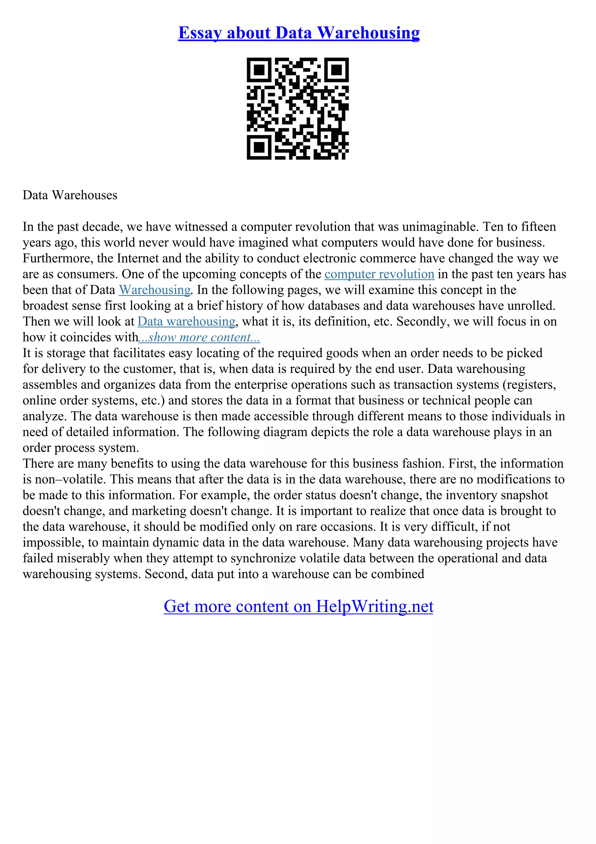 Essay Warehouse | PDF