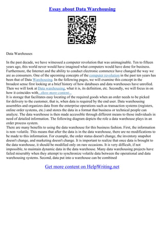 Essay Warehouse | PDF