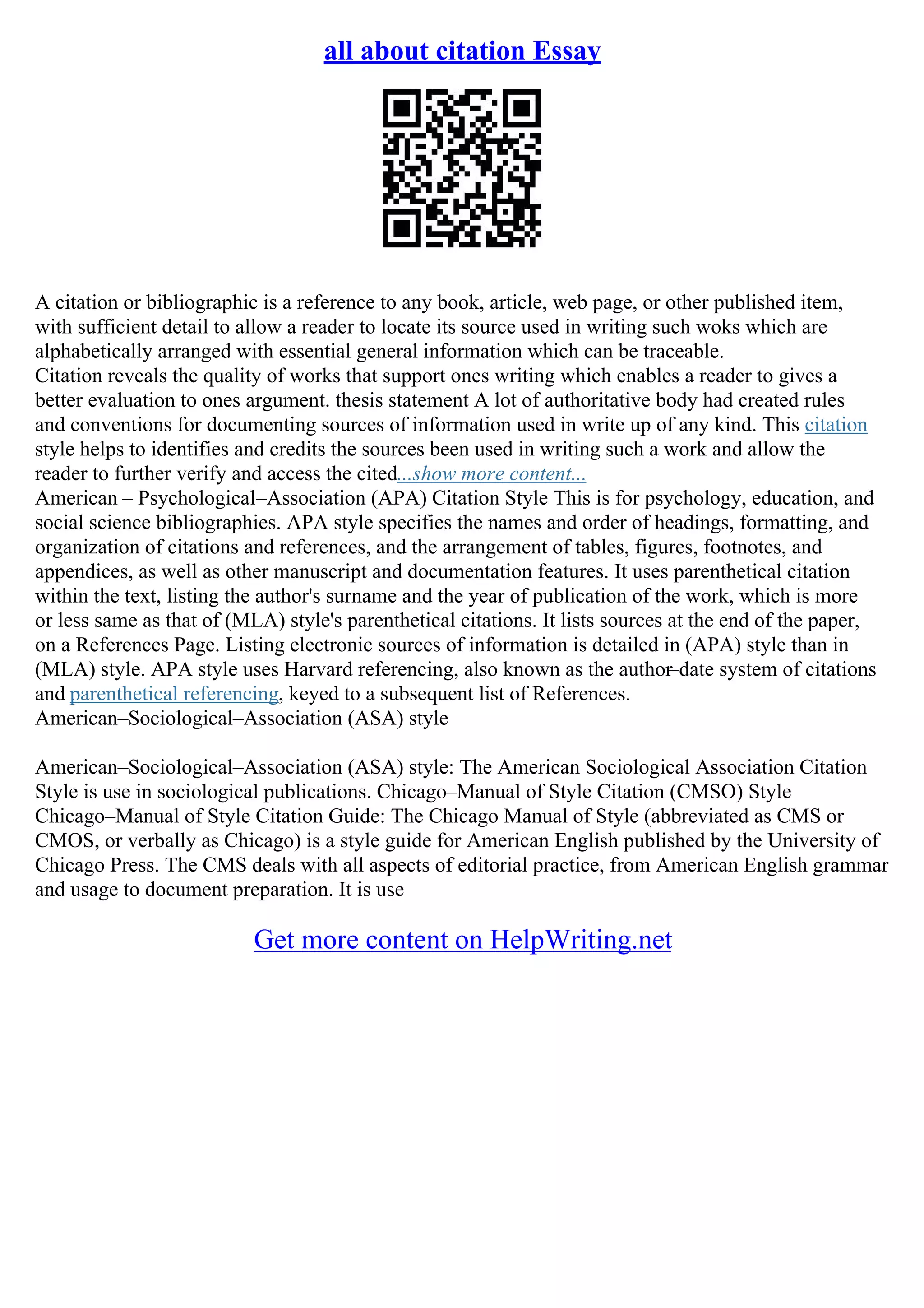 Essay With Citations | PDF