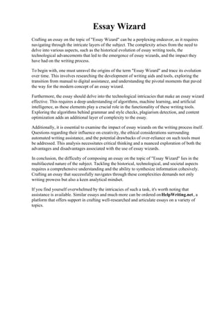 Essay Wizard. Academic Writing Wizard For Android IOS - YouTube | PDF