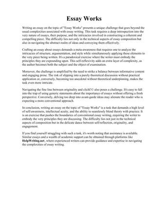 Essay Works | PDF