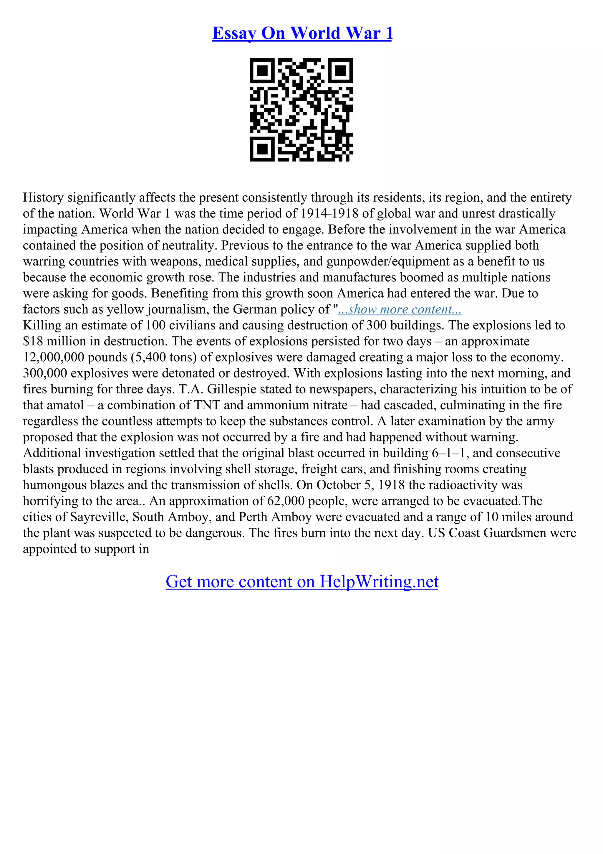 Essay World War 1 | PDF