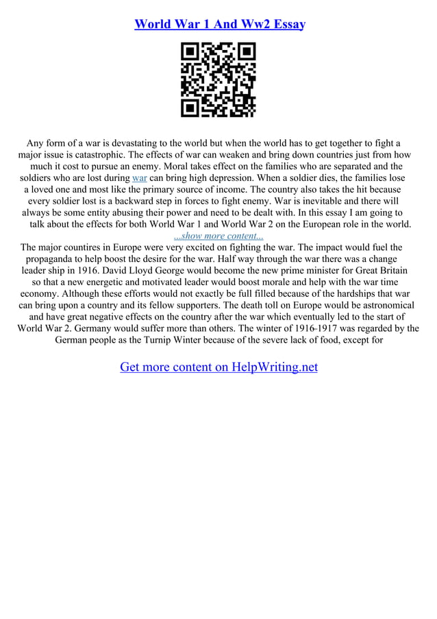 Essay World War 1 | PDF