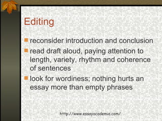Fundamentals of Essay Writing | PPT