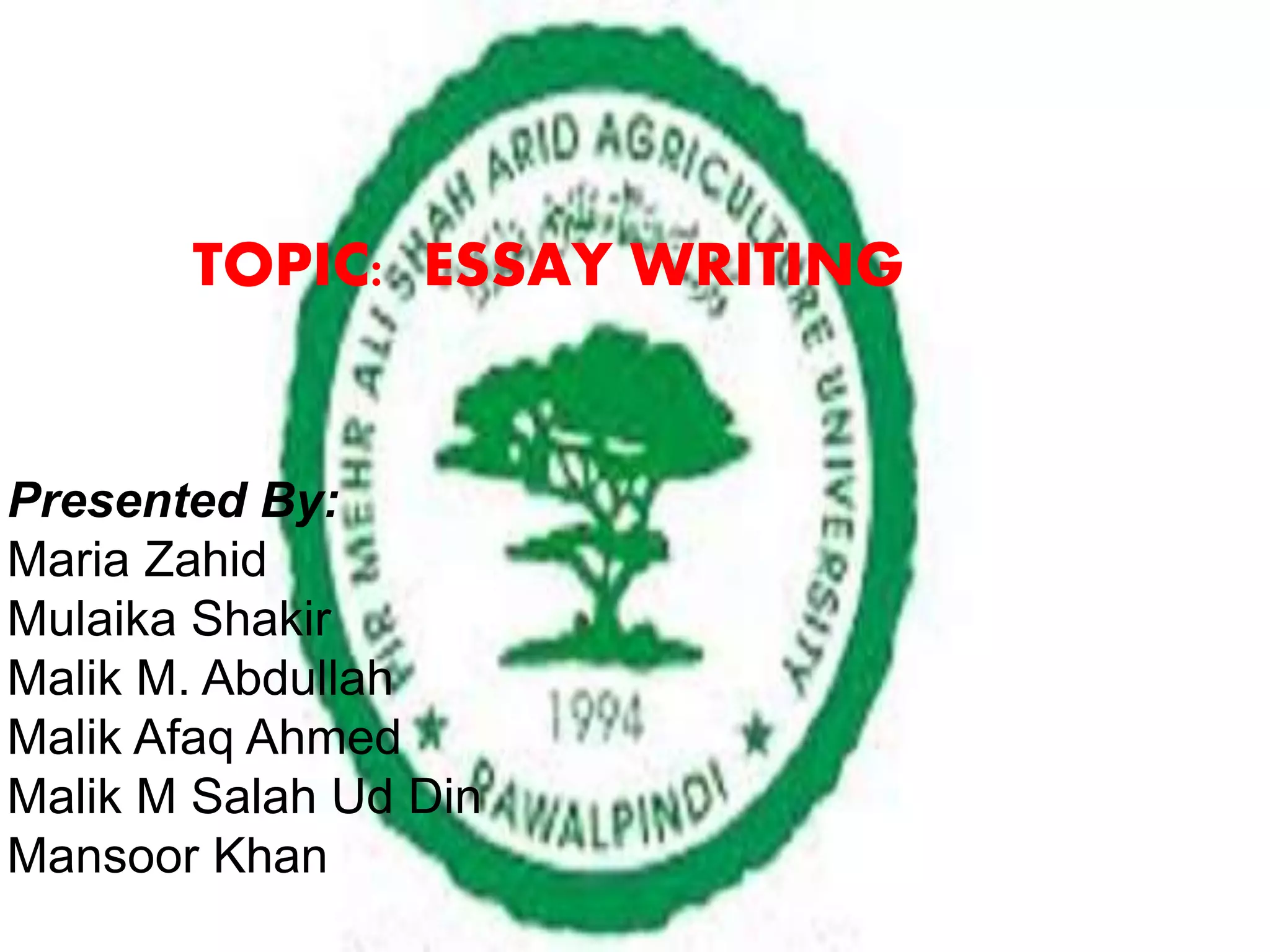 Essay writing .How to write an eassy | PPTX