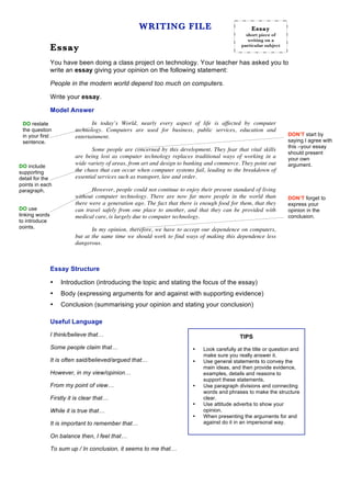 Essay writing | PDF | Technology & Computing