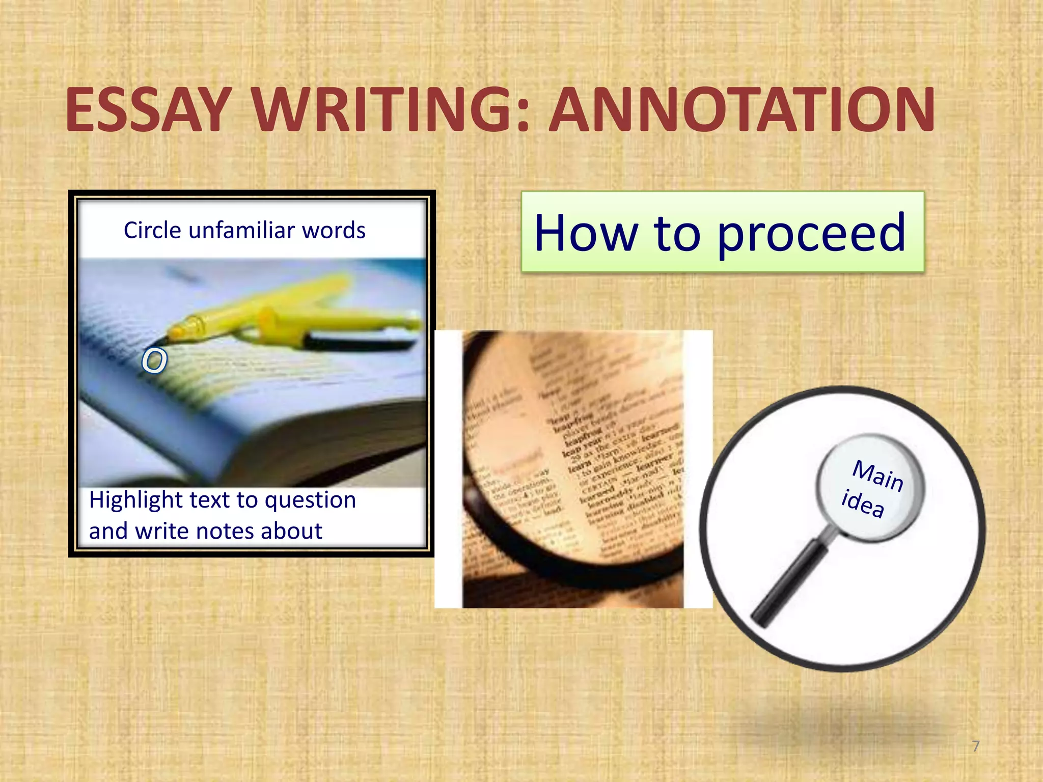 Essay writing: annotation | PPT