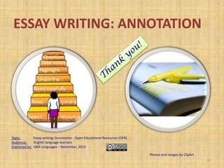 Essay writing: annotation | PPT