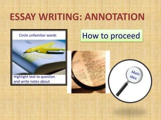 Essay writing: annotation | PPT