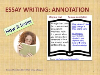 Essay writing: annotation | PPT
