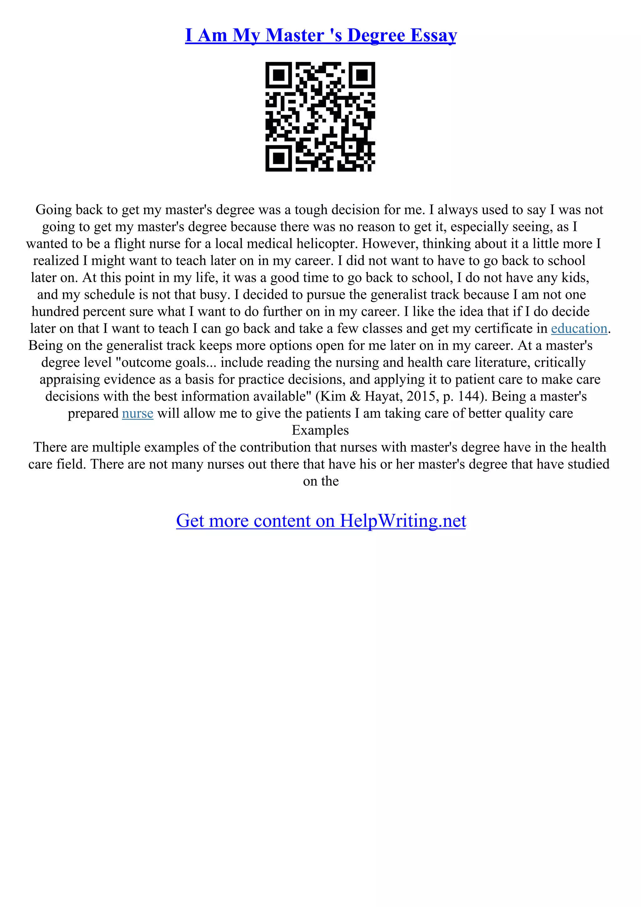 Essay Writing At Masters Level | PDF