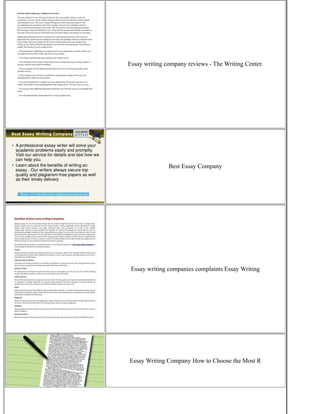 Essay Writing Company Reviews | PDF
