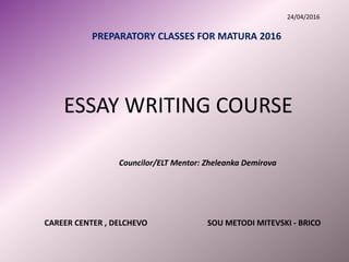 Essay writing course iv | PPT