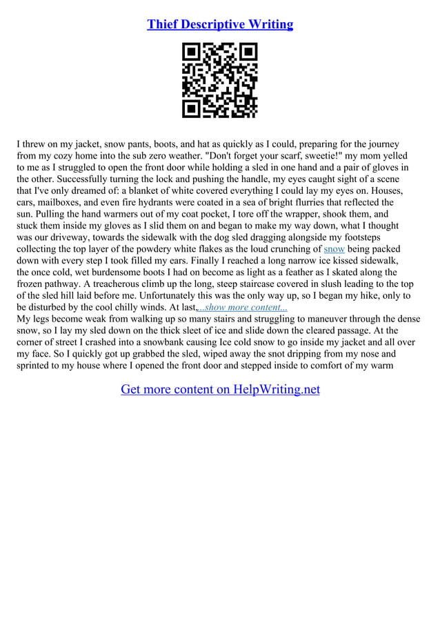 Essay Writing Descriptive | PDF